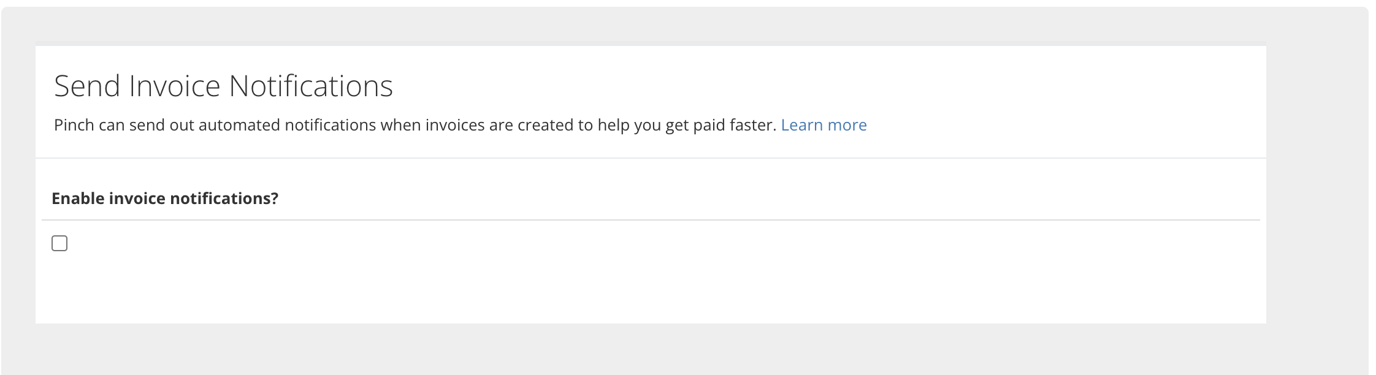 Pinch Account Configuration